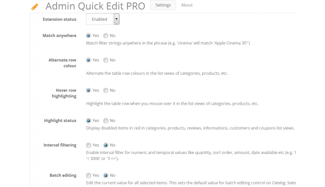 Admin Quick Edit PRO Extension OpenCart v1.5.x - v3.x Nulled